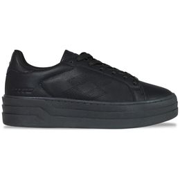 Lotto Damen Plateausneaker, Gr. 37, schwarz, Synthetik, clean, Schuhe, - mit raffinierter Plateausohle im Lagenlook