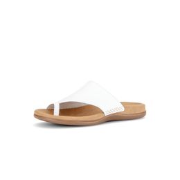 Gabor Damen Zehentrenner Sommerschuh, Schlupfschuh mit modischem Zehenring wei&szlig; 42