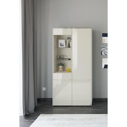 set one by Musterring Standvitrine &raquo;Reno&laquo; 1 Stk. tlg. Mit Gleitern und in verschiedenen Farben erh&auml;ltlich beige Glas, Holzwerkstoff kaschmirmatt lack,