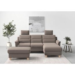 Sit & More sit&more Ecksofa &raquo;Far&ouml; L-Form&laquo; inklusive Federkern, wahlweise mit Schlaffunktion und Bettkasten grau B/H/T: 234cm x 90cm x 168cm, Luxus-Microfaser 