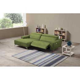 Egoitaliano Ecksofa &raquo;Suzette, Designsofa mit hohem Sitzkomfort&laquo; mit Recamiere, inkl. 1 elektronischen Relaxfunktion, L-Form gr&uuml;n B/H/T: 266cm x 95cm x 163cm, 