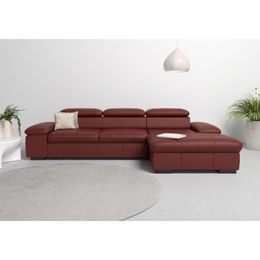 OTTO home Ecksofa &raquo;Alberto L-Form&laquo; mit Kopfteilverstellung, wahlweise mit Schlaffunktion rot Luxus-Microfaser Lederoptik (100% Polyester);Luxus-