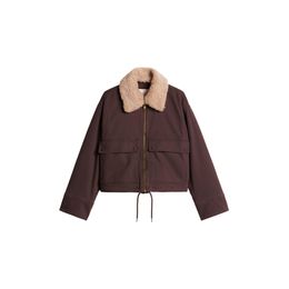 Marc O'Polo Damen Outdoorjacke "mit abnehmbarem Teddykragen", braun, Gr. XS, MARC O'POLO DENIM, unifarben, Obermaterial: 98% Baumwolle, 2% Elasthan. Futter: 100%
