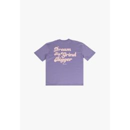 DROPSIZE Herren T-Shirt "Dropsize HEAVY OVERSIZED DREAM AND GRIND T-SHIRT"blau granite, Gr. XS, bedruckt, 100% Baumwolle, Shirts