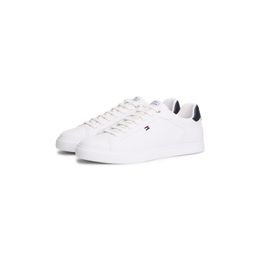 Tommy Hilfiger Herren Sneaker &raquo;ICON COURT LIGHT LEATHER&laquo; Freizeitschuh, Halbschuh, Schn&uuml;rschuh mit dezenten Ziern&auml;hten wei&szlig; 40