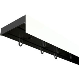 SN DECO GROUP Gardinenschiene &raquo;Vorhangschiene SH (1) mit Blende 5 cm&laquo; 2 l&auml;ufig-l&auml;ufig Fixma&szlig; schwarz-wei&szlig; Kunststoff B/L: 220cm, 2 l&auml;ufig