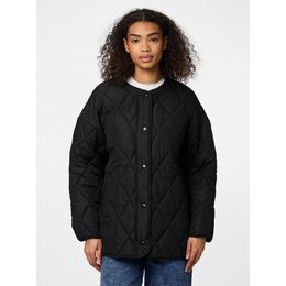Pieces Damen Steppjacke "PCSTELLA QUILTED JACKET NOOS BC", schwarz, Gr. S, unifarben, Steppware, Obermaterial: 100% Polyester, Jacken, Kunstfaser
