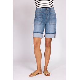 Zhrill Damen Bermudas "KARLI DENIM SHORTS", blau, Gr. 27, unifarben, Denim/Jeans, Obermaterial: 99% Baumwolle, 1% Elasthan, Hosen, normale Passform,