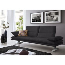 W.Schillig 2,5-Sitzer &raquo;broadway Designsofa mit hohem Sitzkomfort&laquo; Sitztiefenverstellung, Kopfteil- & Seitenteilverstellung, Breite 236cm grau Stoff 