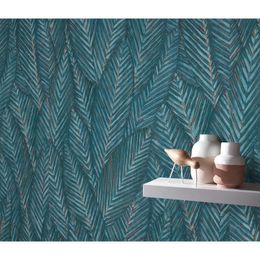 Erismann Vliestapete &raquo;Vliestapete Retreat&laquo; gepr&auml;gt Phthalate frei blau Vlies B/L: 0,53m x 10,05m, Rollen: 1
