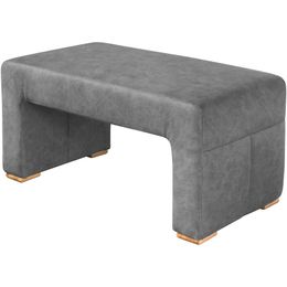 exxpo - sofa fashion Hockerbank Bodenfreie Optik grau B/H/T: 104cm x 51cm x 55cm, Luxus-Microfaser
