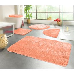 Badematte Kinzler, H:20mm, rot, Polyester, Badematten, "Chaozhou, Badvorleger, Badezimmer Teppich", Badteppich, Uni Farben, weich, als rechteckig,