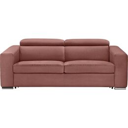 Egoitaliano 2,5-Sitzer &raquo;Cabiria, Design und super Sitzkomfort&laquo; inkl. manuell verstellbarer Kopfst&uuml;tzen, mit Metallf&uuml;&szlig;en braun B/H/T: 226cm x 97cm x 103cm, Luxus-