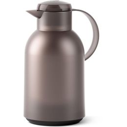 Emsa Isolierkanne &raquo;Samba&laquo; 1,5 l XXL-Modell, zeitloses Design, einfacher Knopfdruck, 24h kalt, 12h warm braun Glas, Kunststoff 1,5 l