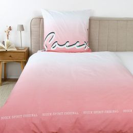 SOCCX Wendebettw&auml;sche &raquo;Coral Gradient&laquo; 2 gewebtes Label Renforc&eacute;, Obermaterial: 100% Baumwolle B/L: 135cm x 200cm, 1 Stk., 1 Stk., Renforc&eacute;, B/L: 80cm