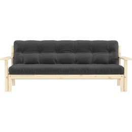 Karup Design Schlafsofa &raquo;Unwind&laquo; Mit Holzstruktur, inkl. Futonmatratze, Liegefl&auml;che 130x190 cm grau B/H/T: 190cm x 14cm x 92cm, Baumwollmix