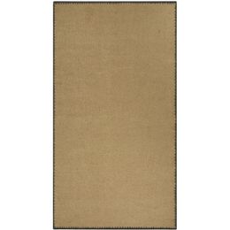 Pad Teppich &raquo;MOSS&laquo; rechteckig 6 mm H&ouml;he Juteteppich, handgewebt, Uni Farben, farbige Umrandung, Wohnzimmer beige Jute, Wolle B : 90cm 1 Stk., 6mm, L: 