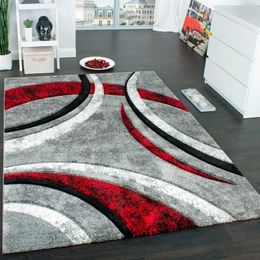 Paco Home Teppich &raquo;Brillance 758&laquo; rechteckig 14 mm H&ouml;he Kurzflor, modernes geometrisches Design, auch als L&auml;ufer rot Kunstfaser B : 80cm 1 Stk., 14mm, L: 150cm