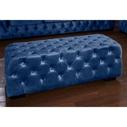 Home Affaire Polsterhocker &raquo;Kalina&laquo; mit klassischer Chesterfield-Knopfheftung blau B/H/T: 120cm x 42cm x 55cm, Samtvelours