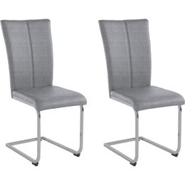 Home Affaire Freischwinger &raquo;Nils&laquo; (Set) 2 Stk.Stuhl belastbar bis 120 Kg, Gestell Metall im Chrom-Look oder Schwarz grau Holzwerkstoff, Metall, 