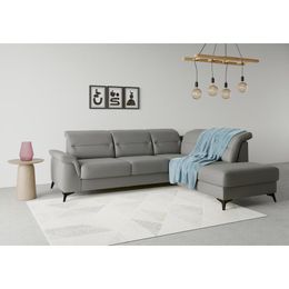 Sit & More sit&more Ecksofa &raquo;Sinatra L-Form&laquo; mit Ottomane, optional mit Kopfteilverstellung und Armteilfunktion grau 100% Polyester B/H/T: 251cm x 85cm x 220cm, 