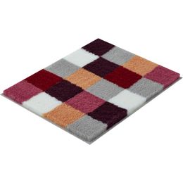 Kleine Wolke Badematte &raquo;Caro, Badvorleger, Badezimmer Teppich&laquo; H&ouml;he 25 mm rutschhemmend beschichtet fu&szlig;bodenheizungsgeeignet Badteppich, modernes Karo-Muster, 