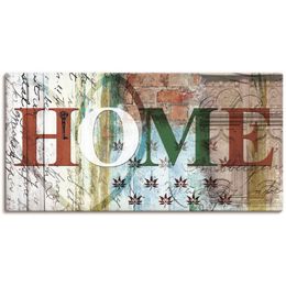 Artland Leinwandbild &raquo;Buntes zu Hause in taktvollen Farben&laquo; Spr&uuml;che & Texte 1 Stk. tlg. auf Holzrahmen gespannt bunt Leinwand B/H/T: 60cm x 30cm, Leinwandbild