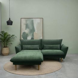 DOMO collection Ecksofa &raquo;Leuven kompakte Stellma&szlig;e, Breite 200 cm, schmale Armlehnen, L-Form&laquo; angenehm feste Polsterung, bodenfrei, 19 cm hohe 