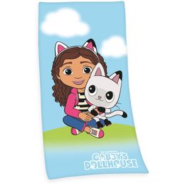 Quelle Badetuch &raquo;Gabbys Dollhouse&laquo; hochfarbig bedruckt bunt Velours, Obermaterial: 100% Baumwolle B/L: 75cmx150cm, 1 Stk., Velours