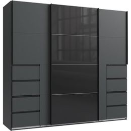 wimex Schwebet&uuml;renschrank &raquo;Bali in den Breiten 225cm & 270cm, Kleiderschrank mit Glaselement&laquo; Schrank mit 3 T&uuml;ren, in den Farben: grafit oder saharagrau 