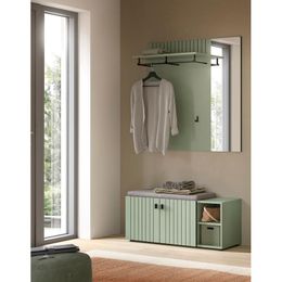 Home Affaire Garderoben-Set &raquo;TATIO, 3-tlg. Garderobenkombination, Breite: 106 cm, Rillenfr&auml;sung&laquo; Set, Set, best. aus: 1Paneel, 1 Garderobensitzbank 