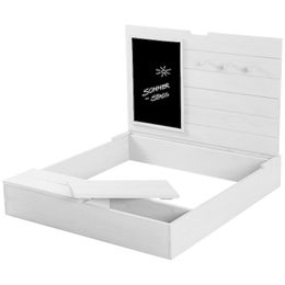 Roba Sandkasten &raquo;Outdoor+&laquo; aufklappbar mit Deckel, HxBxT: 65,5 x 85,5 x 80 cm grau Kunststoff, Massivholz B/H/L: 85,5cm x 65,5cm x 80cm