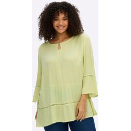 sheego Damen Schlupfblusepistazie, Gr. 52, unifarben, 100% Viskose, Blusen