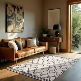 FLAIR RUGS Teppich &raquo;ALLIA DIAMOND&laquo; rechteckig 8 mm H&ouml;he wei&szlig; Oberfl&auml;che: 100% Polyester. R&uuml;ckseite: 60% Baumwolle, 31% Polyester, 9% Synthetik B : 
