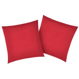 OTTO home Kissenbez&uuml;ge &raquo;Luisa&laquo; aus 100% Baumwolle, mit Rei&szlig;verschluss, atmungsaktiv, uni rot Renforc&eacute;, Renforc&eacute; B/L: 50cm x 50cm, 2 Stk., Renforc&eacute;