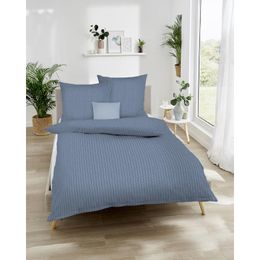Kaeppel Bettw&auml;sche &raquo;Mood&laquo; 2 Stk. blau Edel-K&ouml;per-Flanell, Obermaterial: 100% Baumwolle B/L: 135cm x 200cm, Edel-K&ouml;per-Flanell, B/L: 80cm x 80cm, 2 Stk.