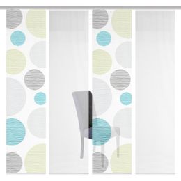 Vision S Schiebegardine &raquo;4ER SET BORDEN&laquo; Paneelwagen 4 Stk. tlg. HxB: 260x60, Schiebevorhang 4er Set Digitaldruck blau Polyester 260cm, Paneelwagen, 60cm