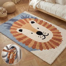 Kinderteppich Hanse Home, B:140cm H:10mm L:200cm, bunt, Baumwolle, Teppiche, "Samba", Waschbar, Handgemacht, Baumwolle, Rutschfest Spielteppich