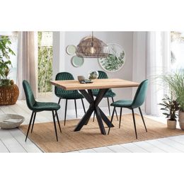 Home Affaire Esstisch &raquo;Tristan&laquo; mit modernem Spider Gestell und Baumkante schwarz B/H/T: 125cm x 77cm x 85cm