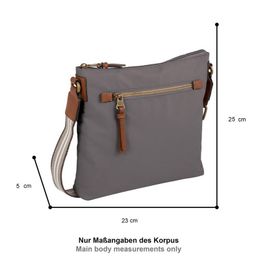 Camel Active Damen Camel Active Umh&auml;ngetasche &raquo;Bari&laquo; aus hochwertigem matten Nylon mit gestreiftem Gewebeband grau B/H/T: 23cm x 25cm x 5cm