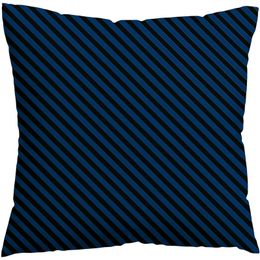 Schlafgut Kissenbezug &raquo;Premium Kissenbezug Woven Fade Satin (1 St)&laquo; Ton-in-Ton Rei&szlig;verschluss, Fadendichte von 300tc, Streifen, OEKO Tex blau Mako-Satin, 