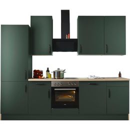 Wiho-K&uuml;chen wiho K&uuml;chen K&uuml;chenzeile &raquo;"Simi", mit verstellbaren F&uuml;&szlig;en, Breite 280 cm,&laquo; wahlweise mit E-Ger&auml;ten, Soft-Close-Funktion in Schubk&auml;sten & Ausz&uuml;gen gr&uuml;n 