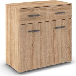 Rauch Kommode &raquo;Gamma&laquo; Breite 80 cm / H&ouml;he 81 cm, verschiedene Griffvarianten/-Farben, mit zwei T&uuml;ren und zwei ger&auml;umigen Schubladen MADE IN GERMANY 
