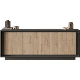 Home Affaire Sideboard &raquo;Sky, B/T 207/50 cm, Kommode/Anrichte/Stauraumschrank, 4 T&uuml;ren&laquo; Softclosing, Korpus & Front 22 mm stark, Rahmen-Optik 