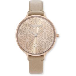 Engelsrufer Damen Quarzuhr "Lebensblume", rosa, Armbanduhren, Armbanduhr, Damenuhr, Lederarmband, analog