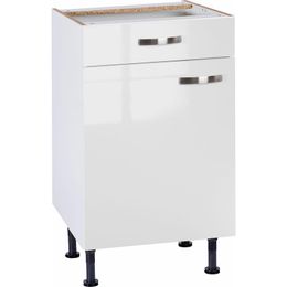 KOCHSTATION Unterschrank &raquo;KS-Cara&laquo; Breite 50 cm, mit Vollauszug und Soft-Close-Funktion wei&szlig; wei&szlig;, B/H/T: 50cm x 87cm x 58,4cm, T&uuml;ren: 1 Stk.