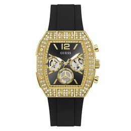 Guess Herren Multifunktionsuhr &raquo;PHOENIX QUANTUM&laquo; Quarzuhr, Armbanduhr, Herrenuhr, Silikonarmband, analog, Wochentag gold Einheitsgr&ouml;&szlig;e