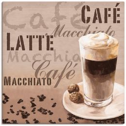 Artland Leinwandbild &raquo;Kaffee - Latte Macchiato&laquo; Getr&auml;nke 1 Stk. tlg. auf Holzrahmen gespannt beige Leinwand B/H/T: 30cm x 30cm, Leinwandbild Getr&auml;nke 
