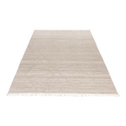 Obsession Teppich &raquo;My Dakar 365&laquo; rechteckig 5 mm H&ouml;he Rauten Muster, mit Fransen, handgewebt, In- und Outdoor geeignet beige Polyethylen (PE) B : 80cm 1 Stk., 