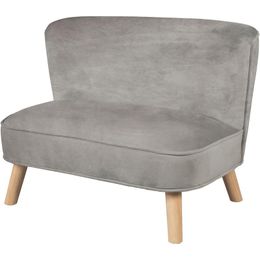 Roba Kindersofa &raquo;Lil Sofa&laquo; mit Holzf&uuml;&szlig;en grau B/H/T: 70cm x 50cm x 48cm, Samt